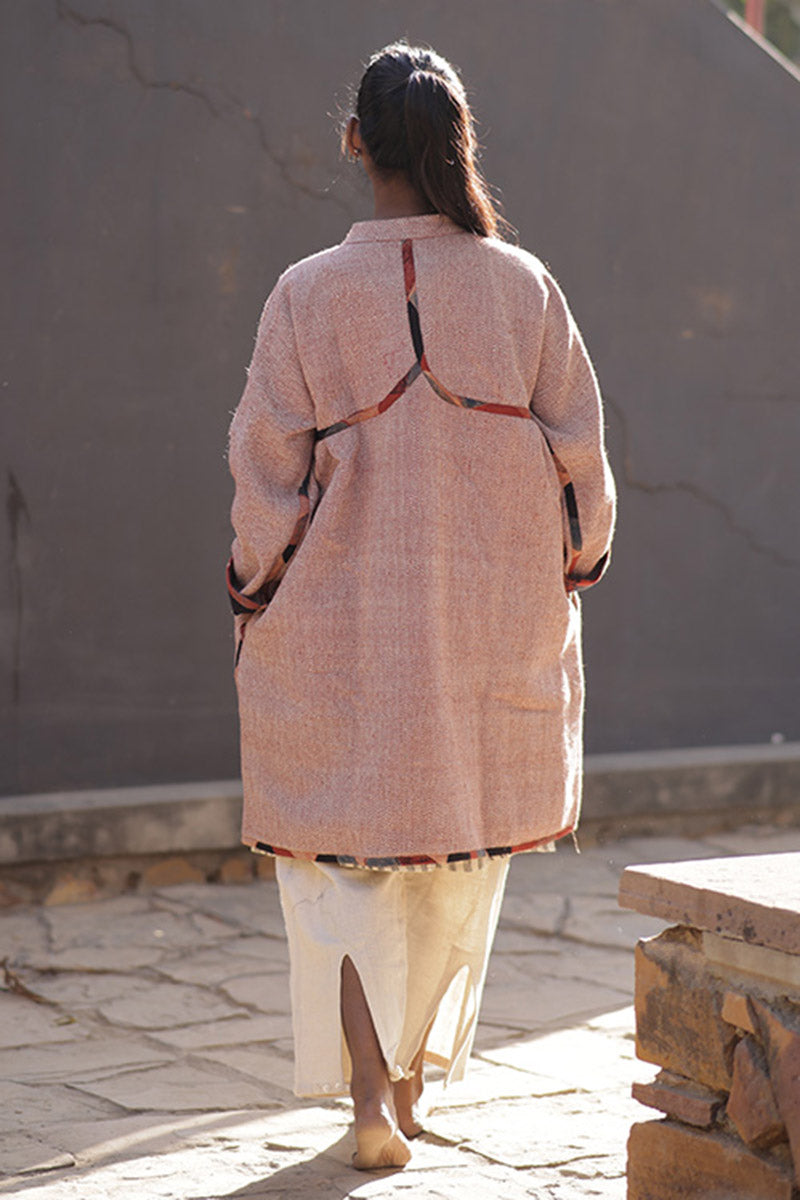 Buy Handwoven Desi oon Red kediya Coat - Khamir – khamircrafts
