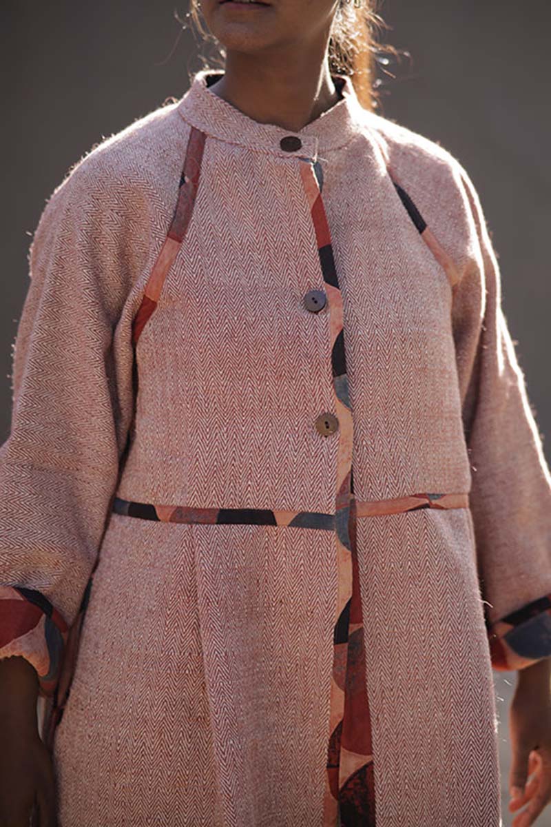 Buy Handwoven Desi oon Red kediya Coat - Khamir – khamircrafts