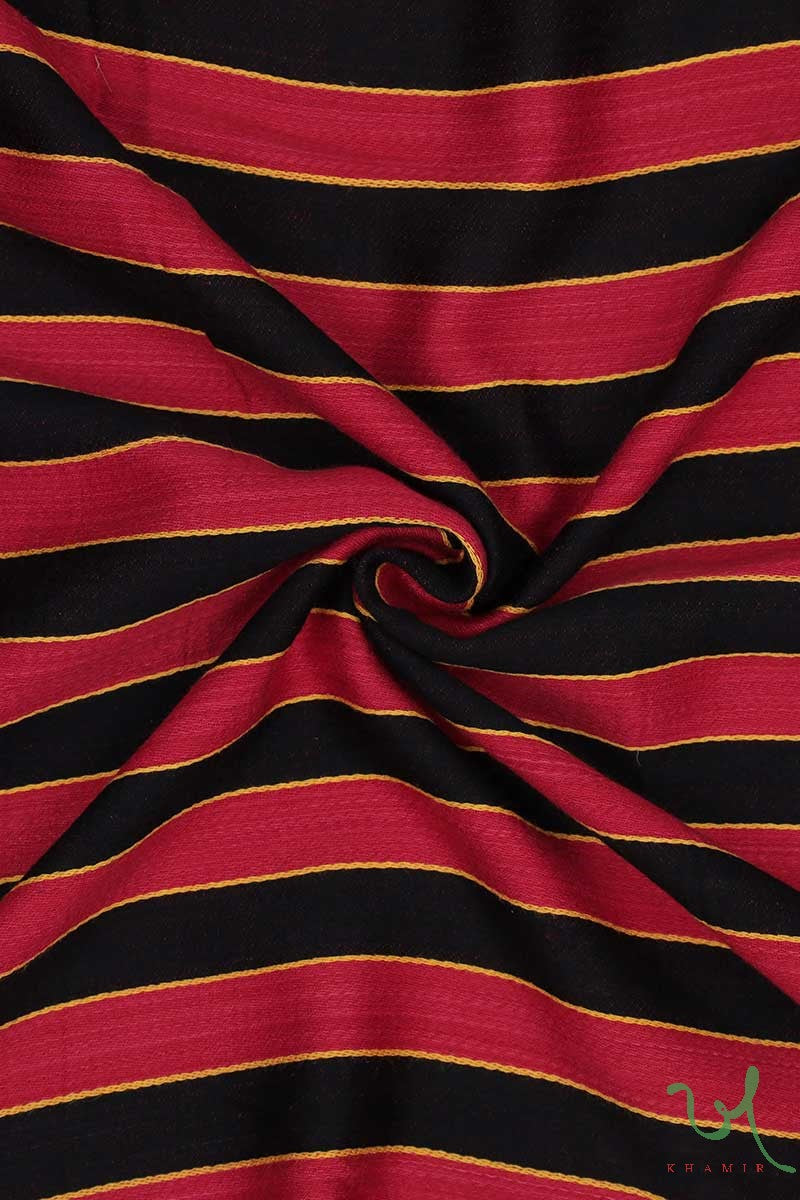 Buy Red Black Stripes Handloom Mashru Fabric - Khamir – khamircrafts