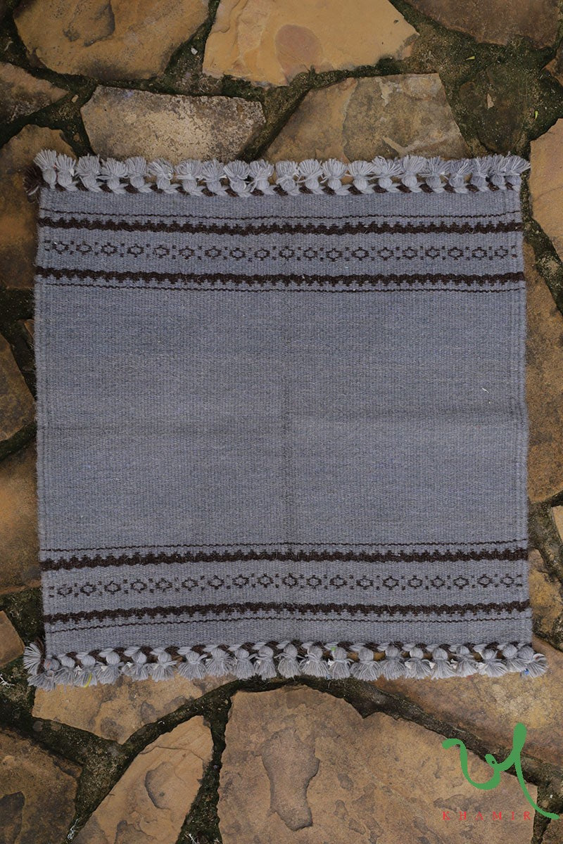 Buy Grey Handwoven Desi Sheep Wool traditional SItting Mat | Khamir ...